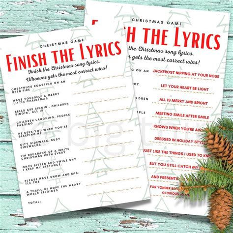 Finish The Lyrics Christmas Game Finish The Christmas Song Game