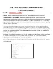 COSC1306 PA3 CSV Pdf COSC 1306 Computer Science And Programming
