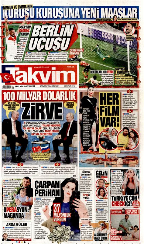 Takvim Gazetesi Takvim Manşet Oku Haberler 04 Temmuz 2024