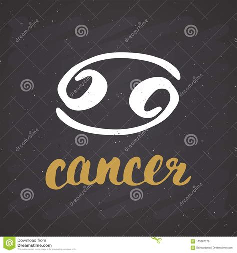 Cancro Ed Iscrizione Del Segno Dello Zodiaco Il Simbolo Disegnato A