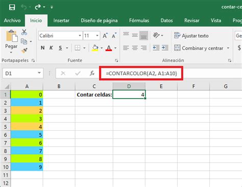 Contar Celdas Por Color En Excel Excel Total