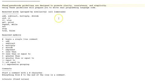 algorithms pseudocode guidelines youtube