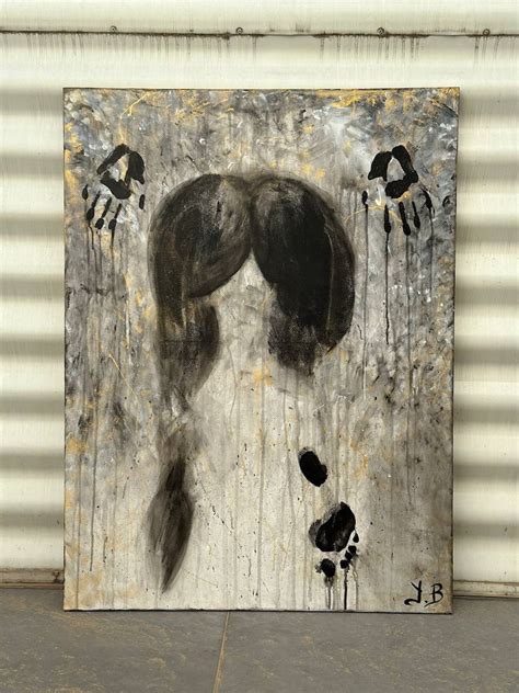 Contemporary Painting Rare Find Acrylic Hand Painted By Large