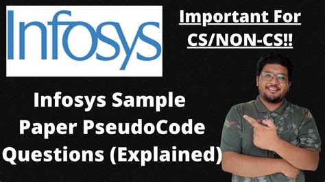 infosys pseudocode questions solved sample paper pseudocode 🔥🔥 youtube