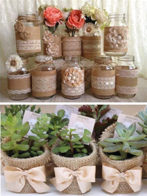 Ideas Con Estilo Rustico Arpillera 17 Frascos Decorados Con Arpillera