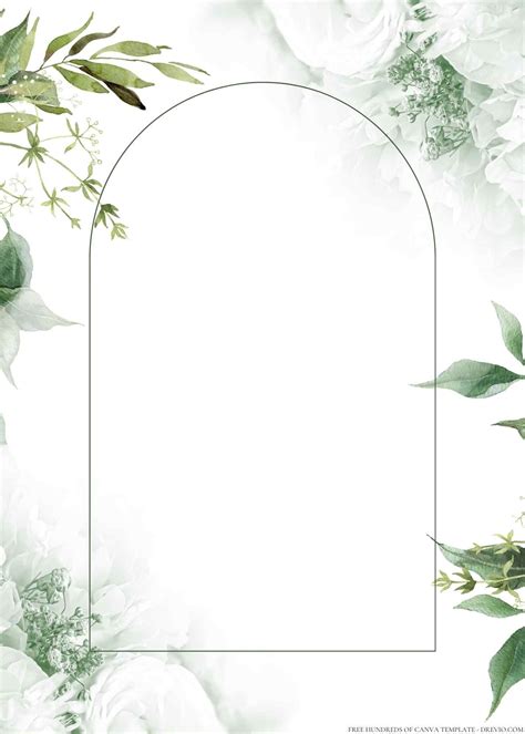 14 Minimalist Greenery Dark Green Leaves Canva Wedding Invitation