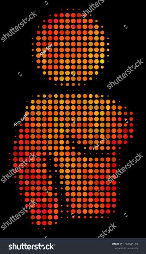 Pixelated Naked Woman Icon Bright Pictogram Stock Illustration
