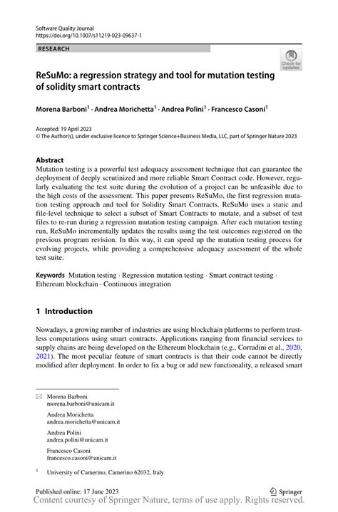 resumo a regression strategy and tool for mutation testing of solidity smart contracts