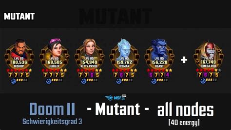 Marvel Strike Force Doom Raid 2 3 Mutant All Nodes 40 Energy