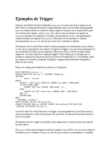 gestión de contadores y auditoría de cambios mediante disparadores en postgresql pdf sql