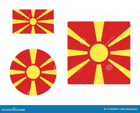 Fije De Banderas De Macedonia Del Norte Ilustración del Vector
