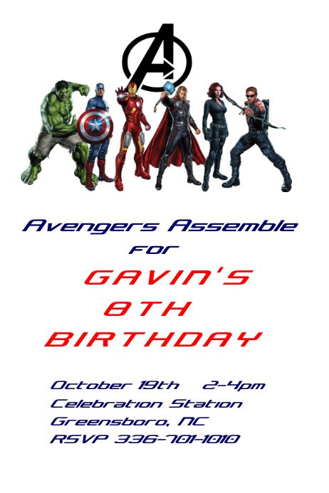 Avengers Birthday Card Template 56 Koleksi Gambar