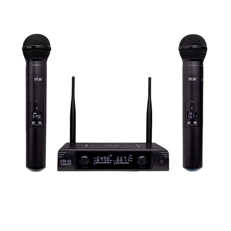 MICROFONE DYLAN S FIO UHF DUPLO MÃO 30 CANAIS UDX 02 MULTI Contato PRO