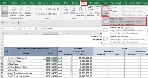 Cara Membekukan Baris Dan Kolom Di Excel