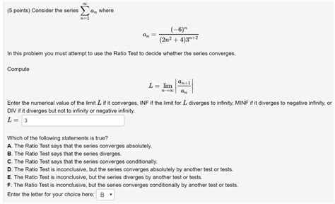 solved consider the series ∑n 1∞an where an −5n−5 n −n−2 n