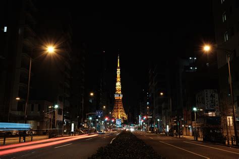 Wallpaper Street Light City Cityscape Night Road Evening