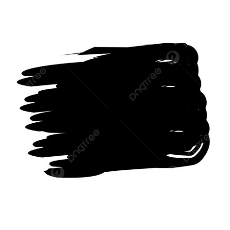 Paint Brush Stroke Clipart Transparent Background Black Painted Brush