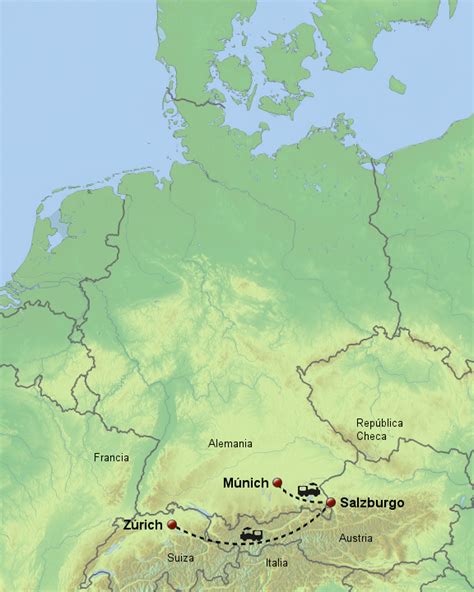 StepMap City Package MUC Salzburg ZRH Landkarte für Deutschland
