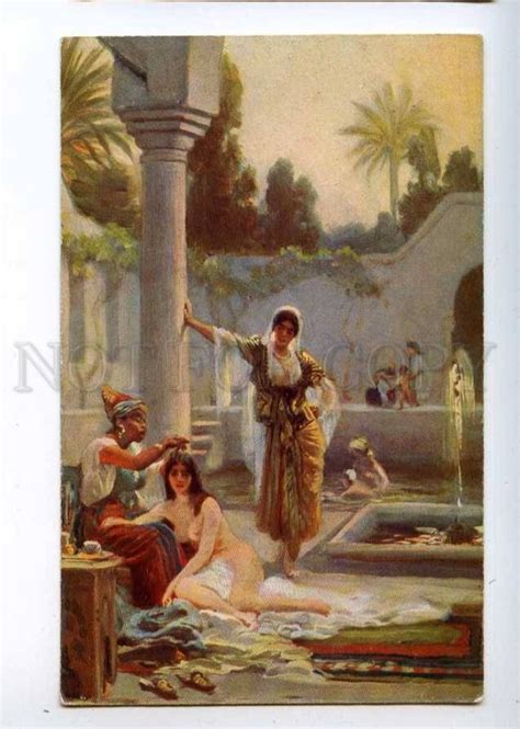 226567 Semi Nude Slaves Harem Bathing By Leinweber Vintage Pc Topics Risque Women Other