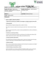 Avance Evidencia 1 Operaciones Docx Nombre Alba Minerva Urbano