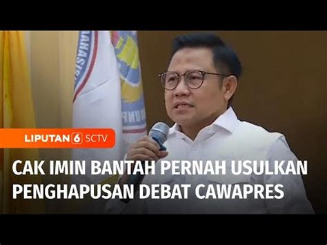 Isu Debat Cawapres Ditiadakan Diusulkan Oleh Pasangan Amin Cak Imin