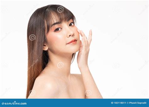 Beauty Asian Women Portrait Face With Natural Skin And Skin Care