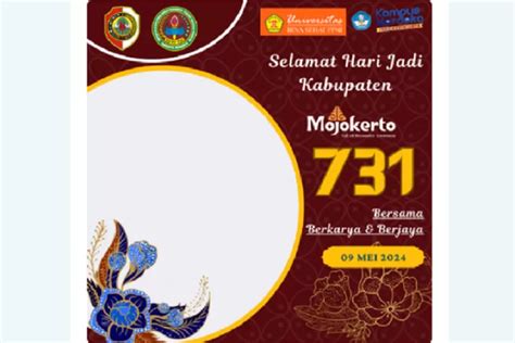 7 Ucapan Dan Twibbon Hari Jadi Kabupaten Mojokerto Ke 731 Tahun 2024