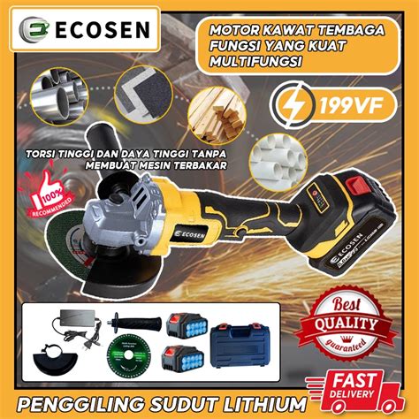 Jual ECOSEN Brushless Angle Grinder Angle Grinda Paket Baterai Tangan