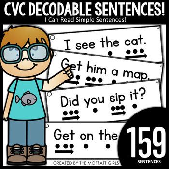 CVC Decodable Sentences By The Moffatt Girls TPT