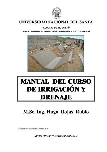 Manual Del Curso De Irrigación Y Drenaje Harold Eusebio Chura