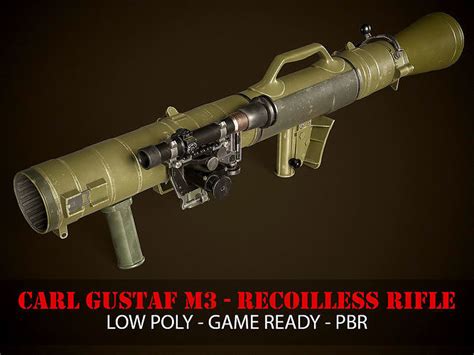 D Model Carl Gustaf M Recoilless Rifle Game Ready Pbr Vr Ar