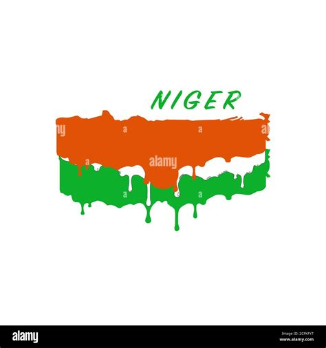 Painted Niger Flag Niger Flag Paint Drips Stock Vector Illustration
