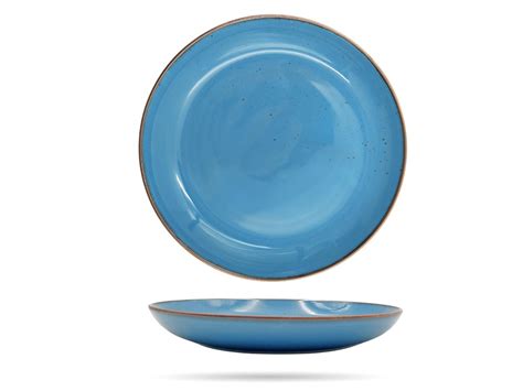 Talerz Obiadowy P Ytki Cm Rustic Blue Niebieski Alumina Porcelana
