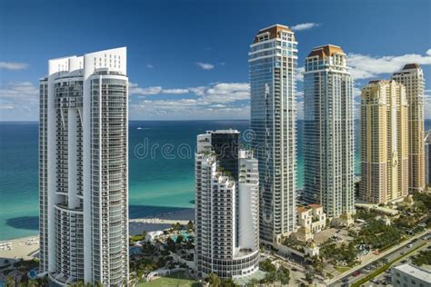 View From Above Of Luxurious Highrise Hotels And Condos On Atlantic