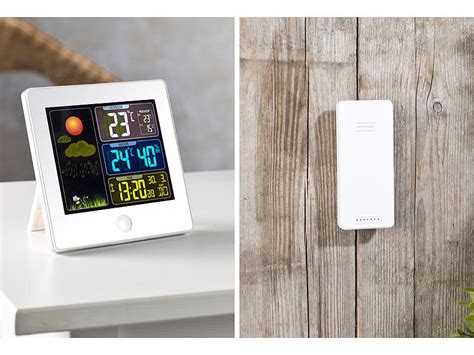 infactory Funk Wetterstation mit Außensensor Farbdisplay Funkuhr