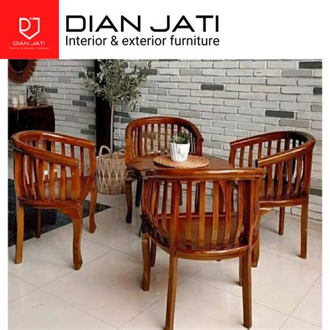 Set Kursi Teras Minimalis Kayu Jati Asli Model Terbaru Kekinian Modern