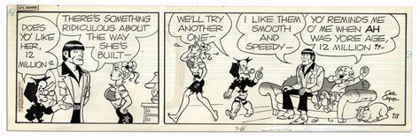 Lot Detail Lot Of 4 Lil Abner Comic Strips From 1975 Hand Drawn And Signed By Al Capp