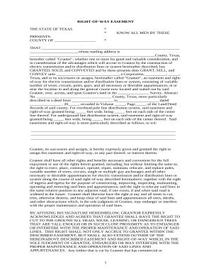 Right Way Easement Doc Template PdfFiller