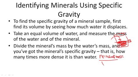 Specific Gravity In Minerals