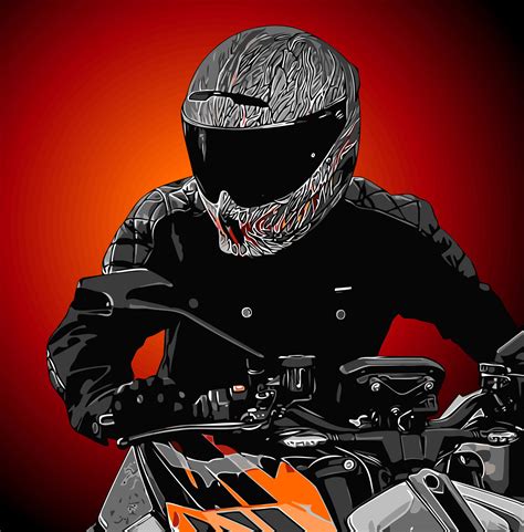 Biker On A Motorbike Vector 8669175 Vector Art At Vecteezy