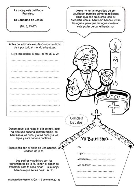 El Rincón de las Melli La Catequesis del Papa Francisco El bautismo