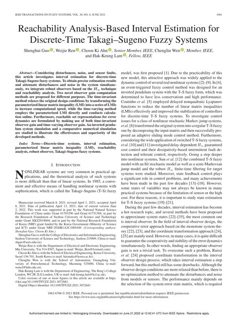 pdf reachability analysis based interval estimation for discrete time takagi sugeno fuzzy systems