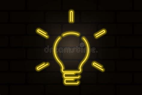 Yellow Light Bulb Neon Solution Concept Creative Concept Idea Vector