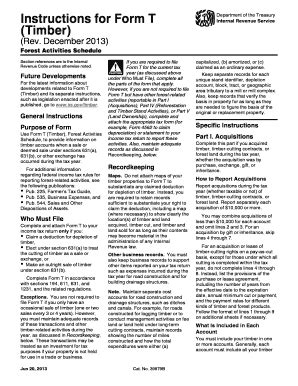 Instruction T TIMBER Rev December 2005 Instructions For Form T