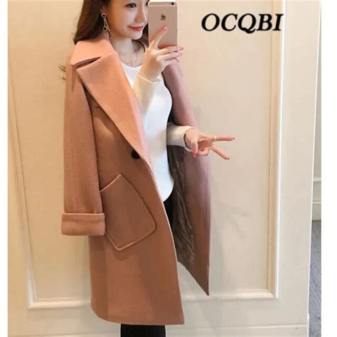 Zima Kobiety Slim Płaszcz Koreański Styl Elegancki Streetwear Rocznika