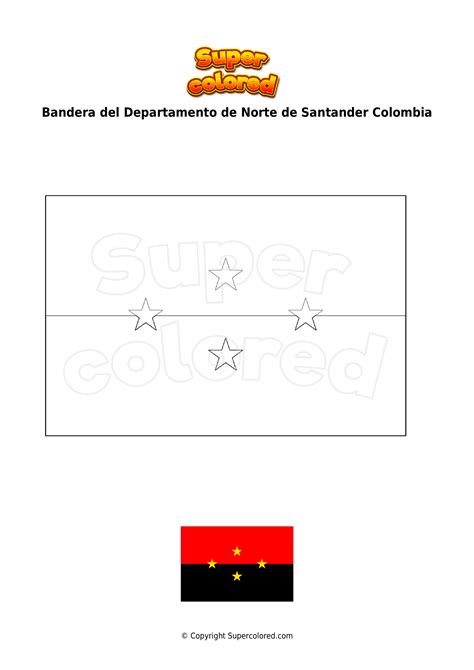 Dibujo Para Colorear Bandera Del Departamento De Norte De Santander