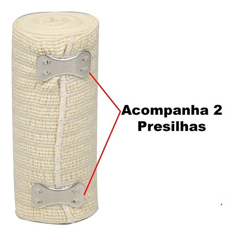 Kit 5 Atadura Elástica Média Compressão Natural 10cm X 1 30m Frete grátis