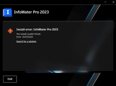 尝试安装InfoWater Pro时显示安装错误 InfoWater Pro文章包含多个解决方案