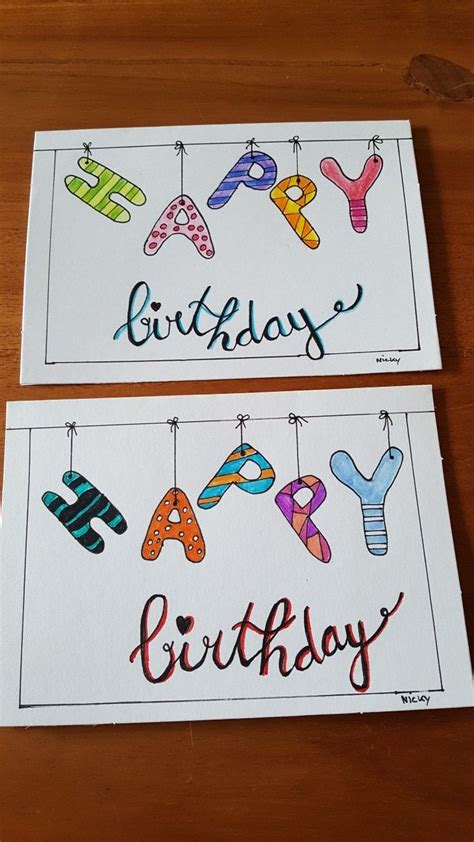Happy Birthday Gefeliciteerd Karten Selber Machen Handlettering