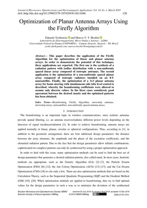 pdf optimization of planar antenna arrays using the firefly algorithm